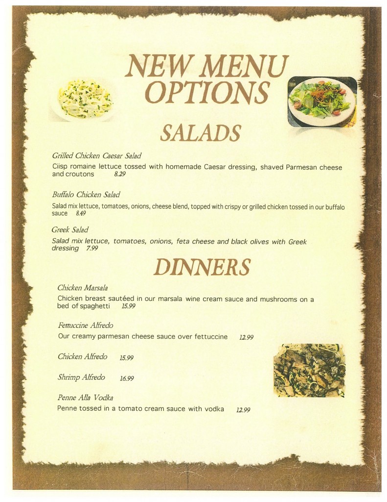 New Menu Options | Pizza Man